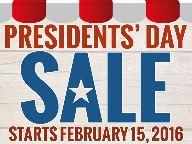 2016 Presidents Day Sale