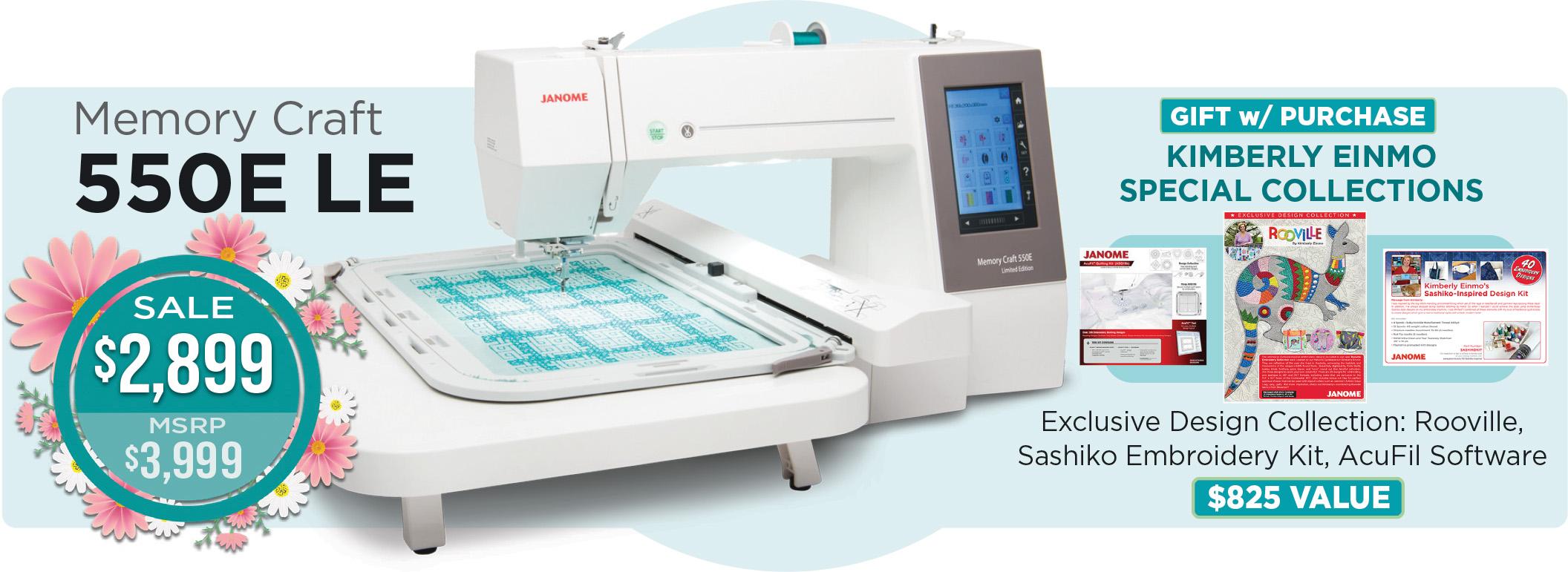Janome Memory Craft 550E Limited Edition FREE $825.00 KIMBERLY EINMO ...
