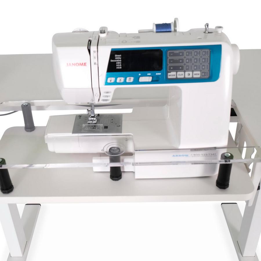 Arrow Eleanor Height Adjustable Serger and Sewing Table (White)