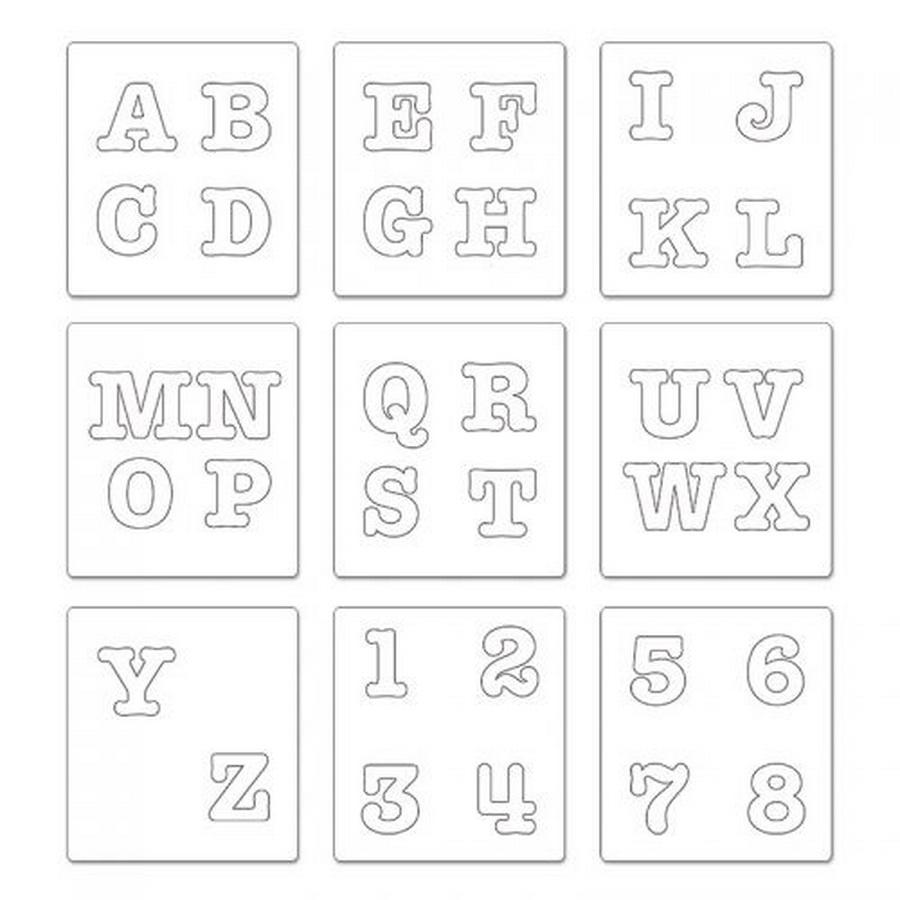 Sizzix Bigz Alphabet Set AllStar 1 1/2in Capital Letters & Numbers (9 Dies)